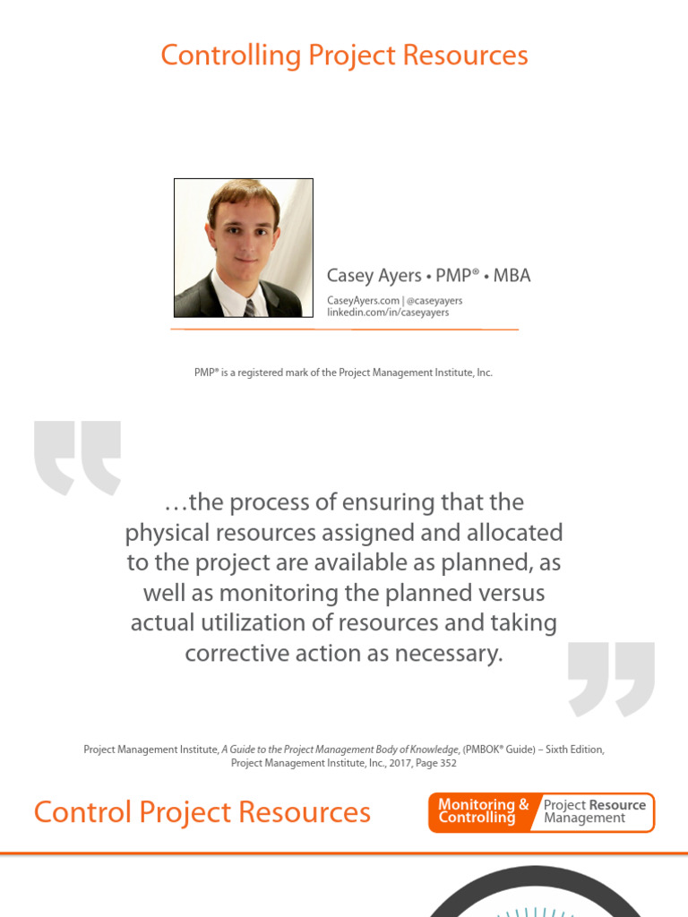 Controlling Project Resources Slides | PDF | Project Management | Data ...