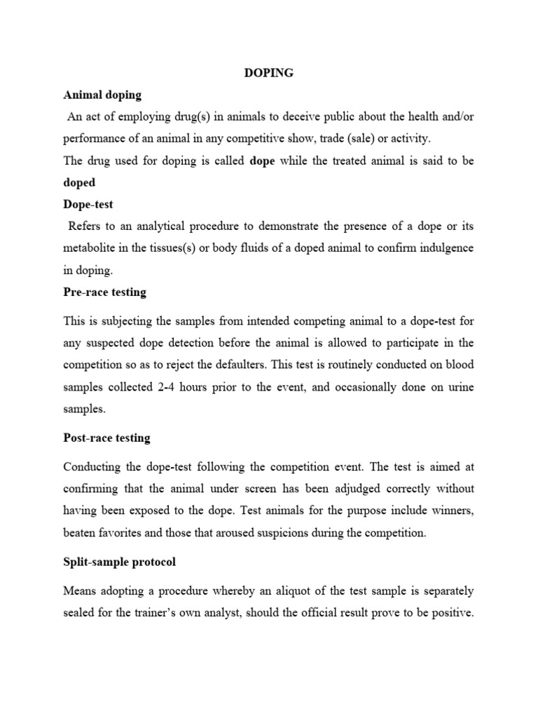 DOPING notes | PDF | Doping In Sport | Lactic Acid