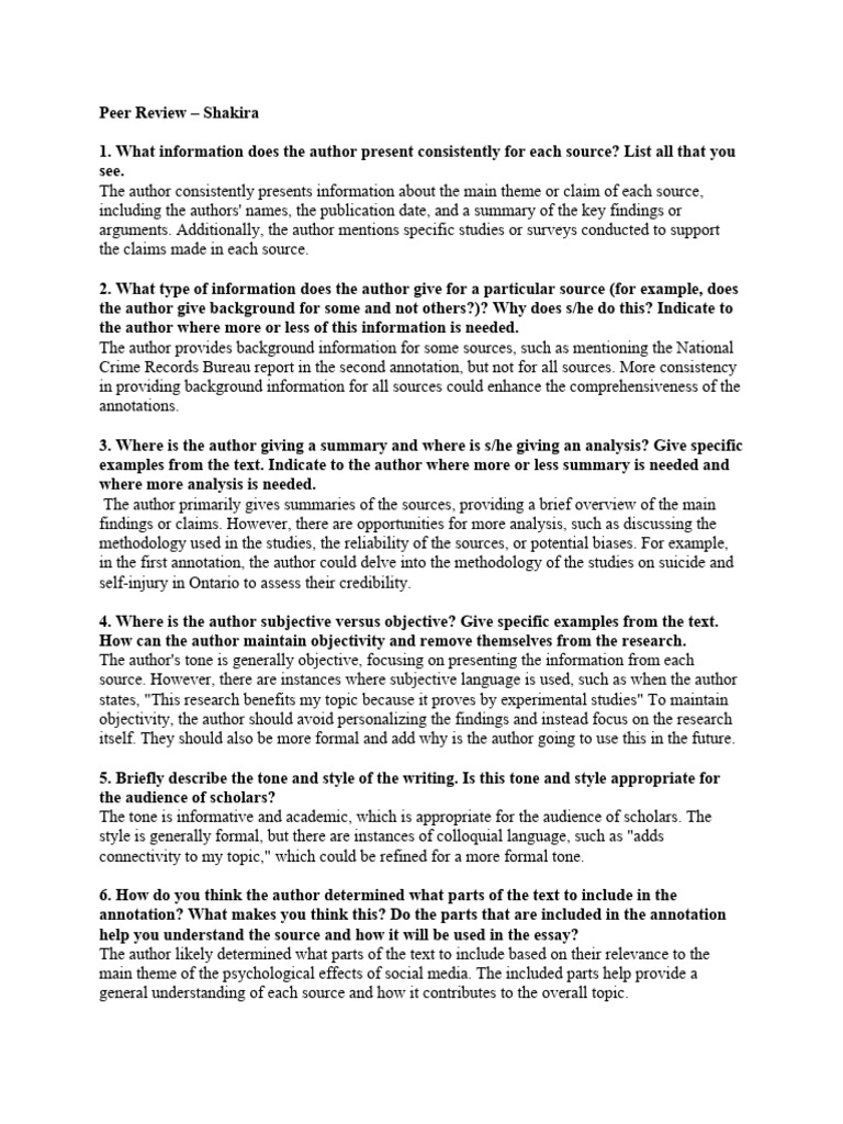 Peer Review - Annotated | PDF | Essays | Science