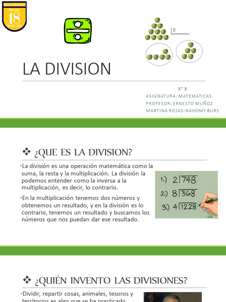 La División: Conceptos y Aplicaciones | PDF | División (Matemáticas ...