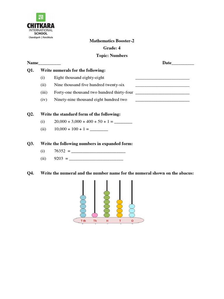 Resource 20240426164853 Grade 4 Math Booster | PDF