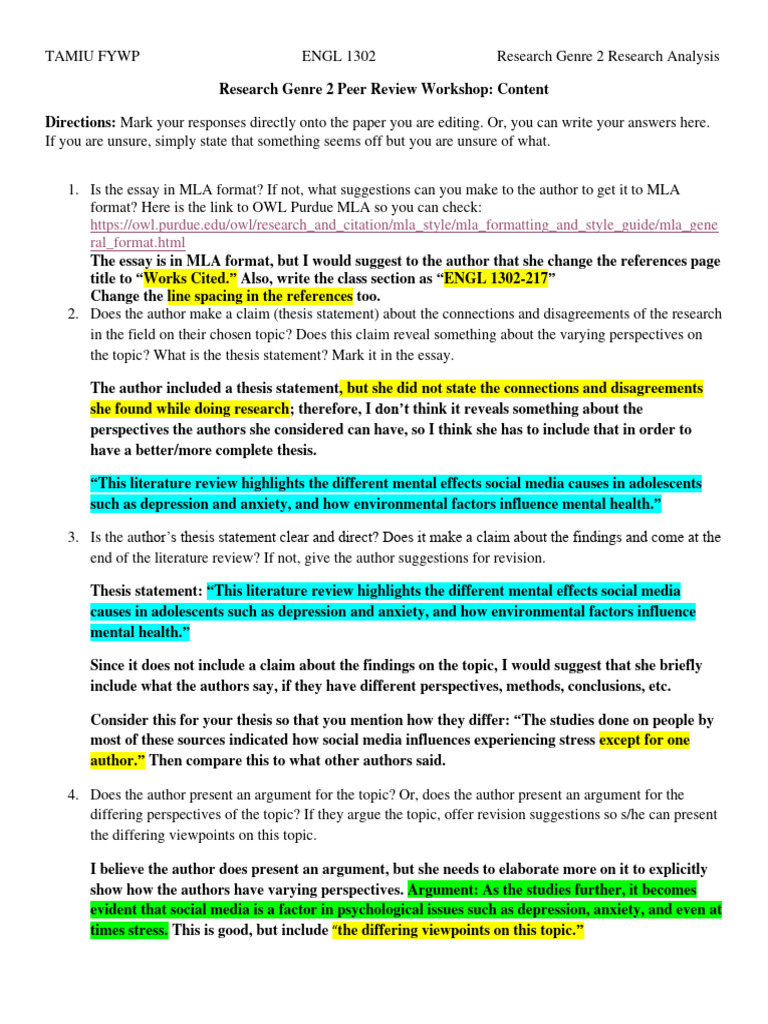 Peer Review - Literature | PDF | Essays | Popular Culture & Media Studies