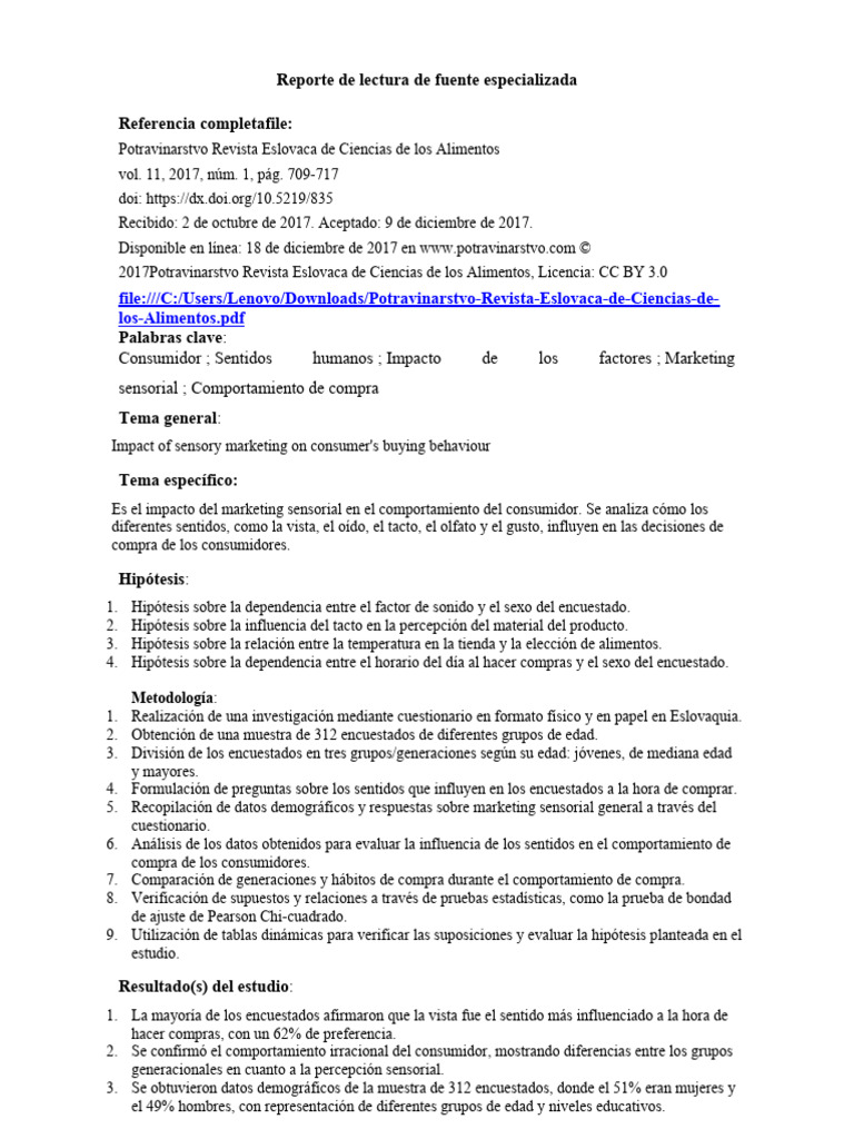Reporte+de+lect - NCZFGT Trbajo 3 | PDF | Marketing | Comportamiento