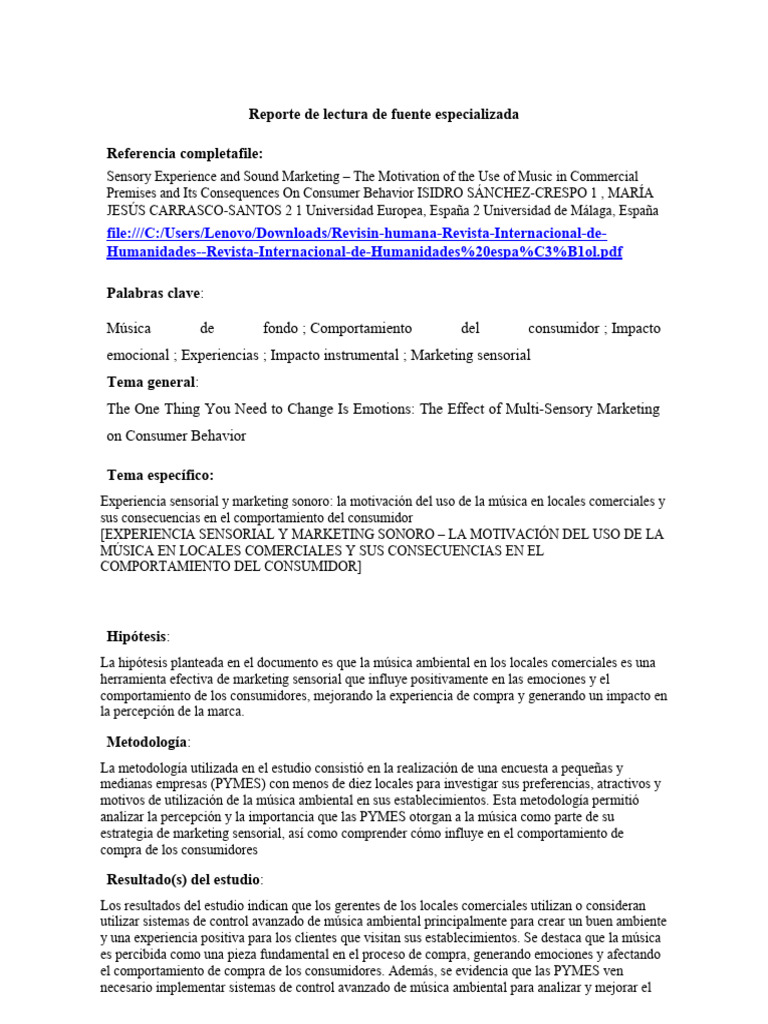 Reporte+de+lect - NCZFGT Trbajo 2 Final | PDF | Marketing | Comportamiento