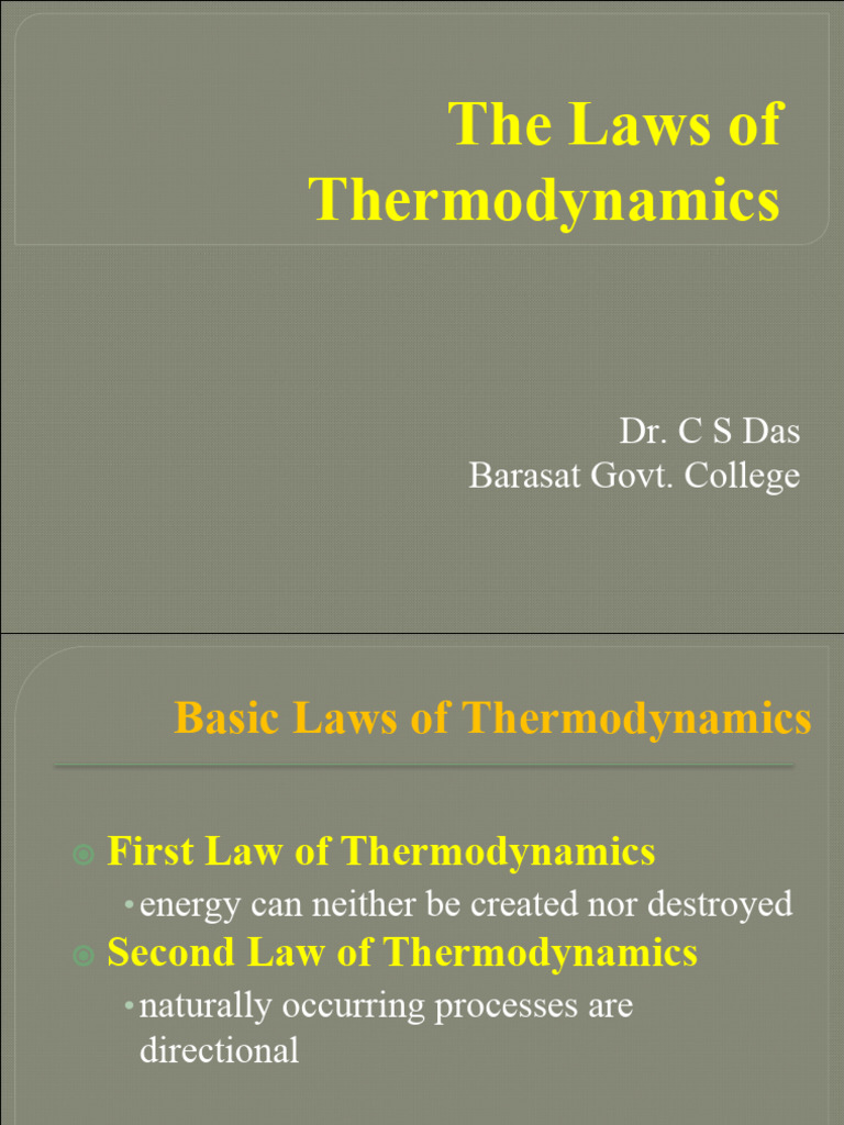 The Laws of Thermodynamics | PDF | Second Law Of Thermodynamics | Heat