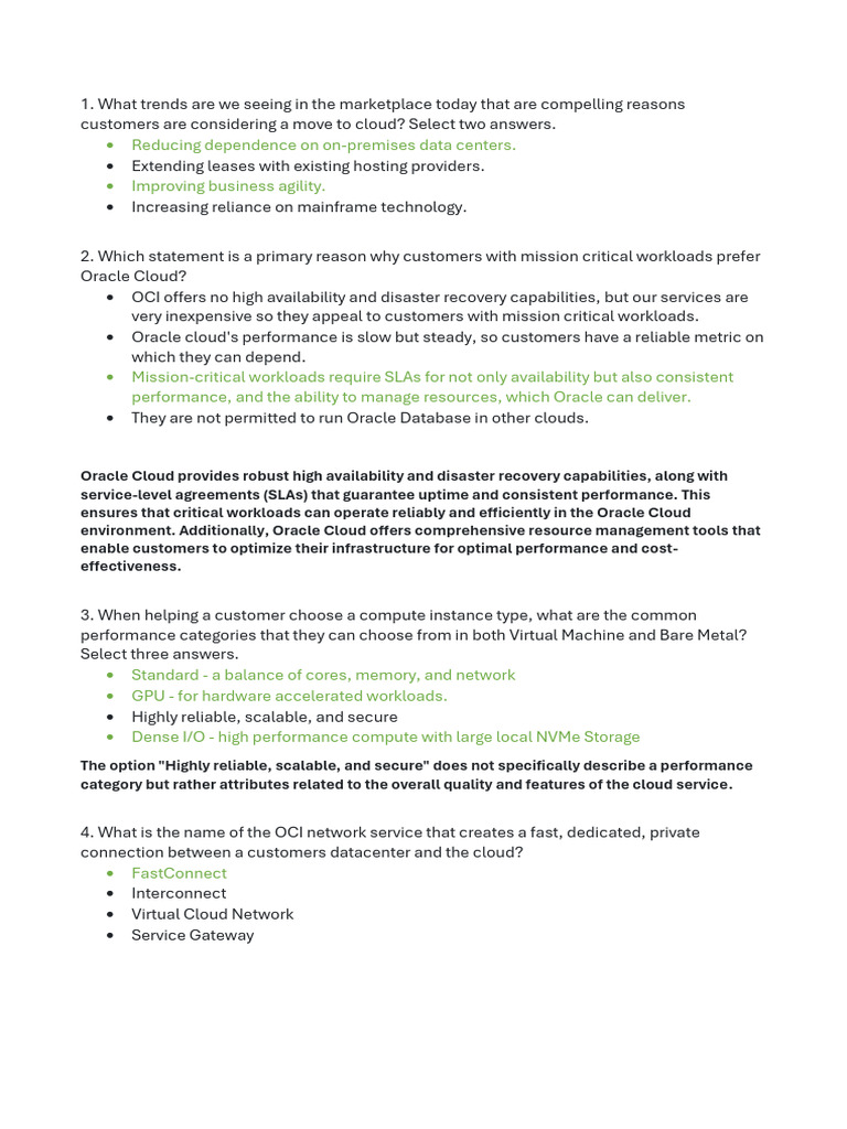 Guide Test Oracle Cloud Infrastructure 2023 Solution Engineer Specialist Pdf Cloud Computing