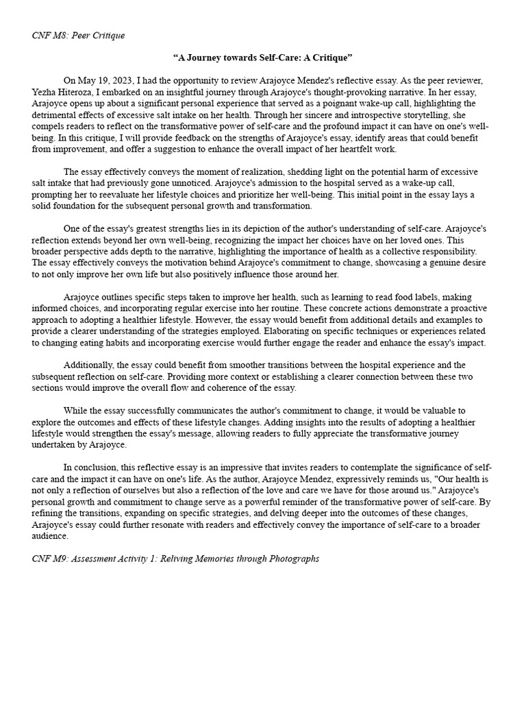 CNF Module Essays and Everything Nice | PDF | Essays | Social Psychology