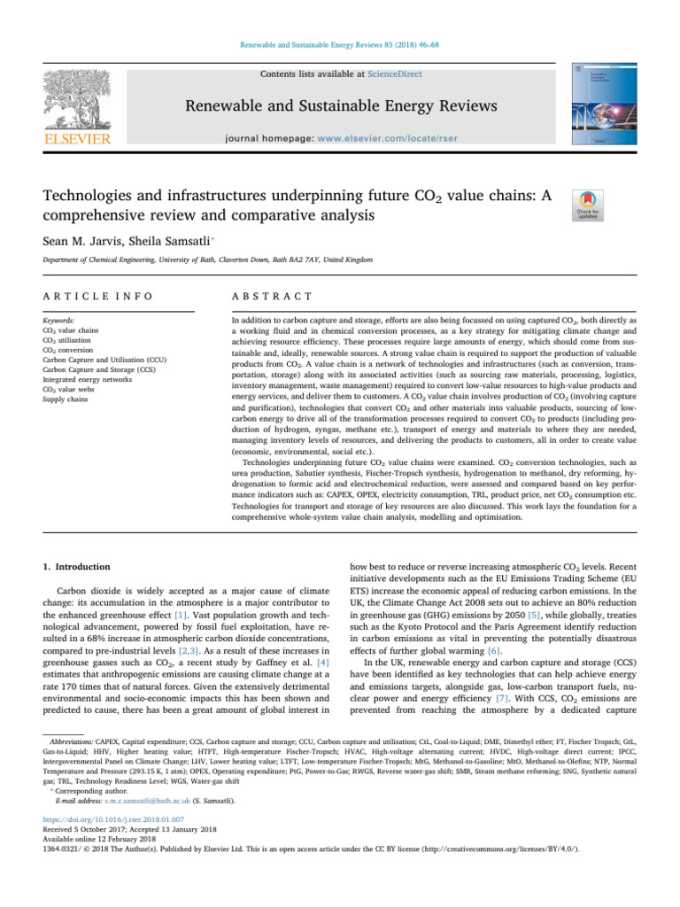CO2 Value Chain Review | PDF | Climate Change Mitigation | Gas To Liquids