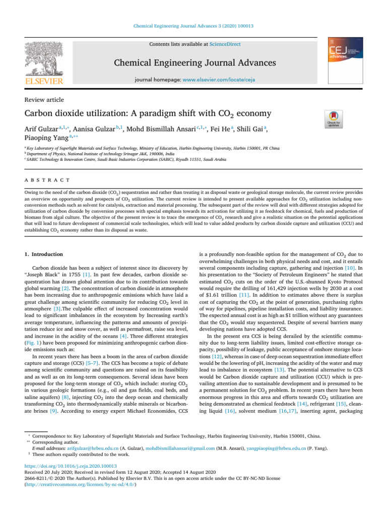 Carbon Dioxide Utilization | Download Free PDF | Carbon Capture And ...