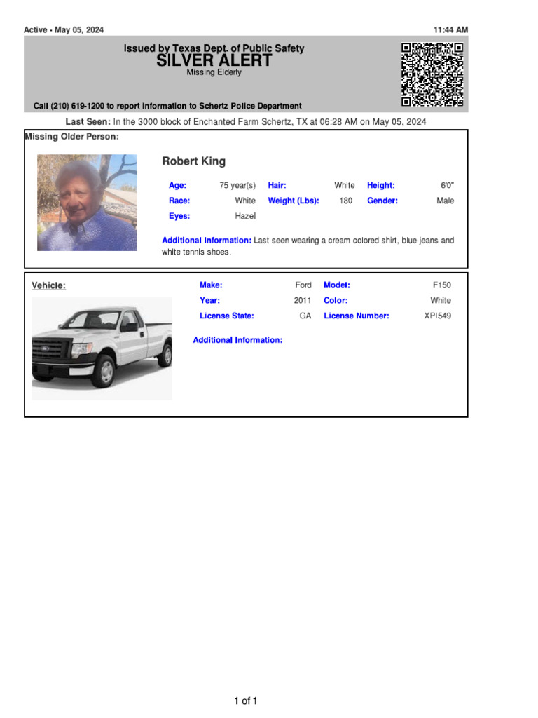 Silver Alert - English Flyer - King | PDF
