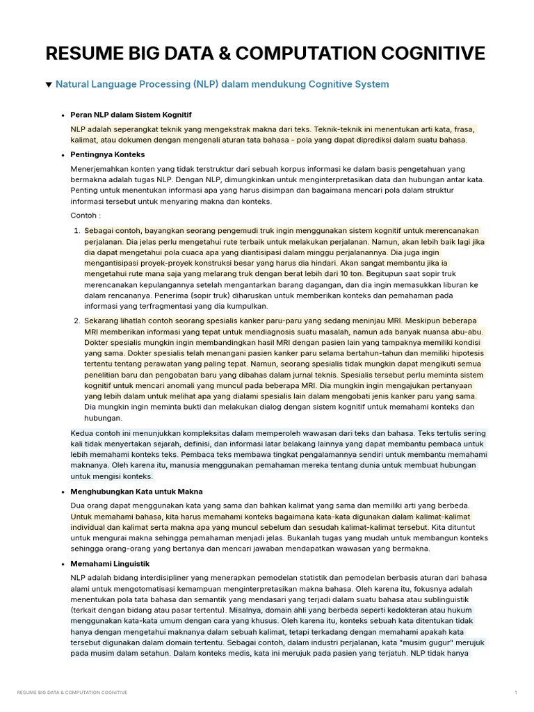 RESUME - BIG - DATA - COMPUTATION - COGNITIVE NW | PDF