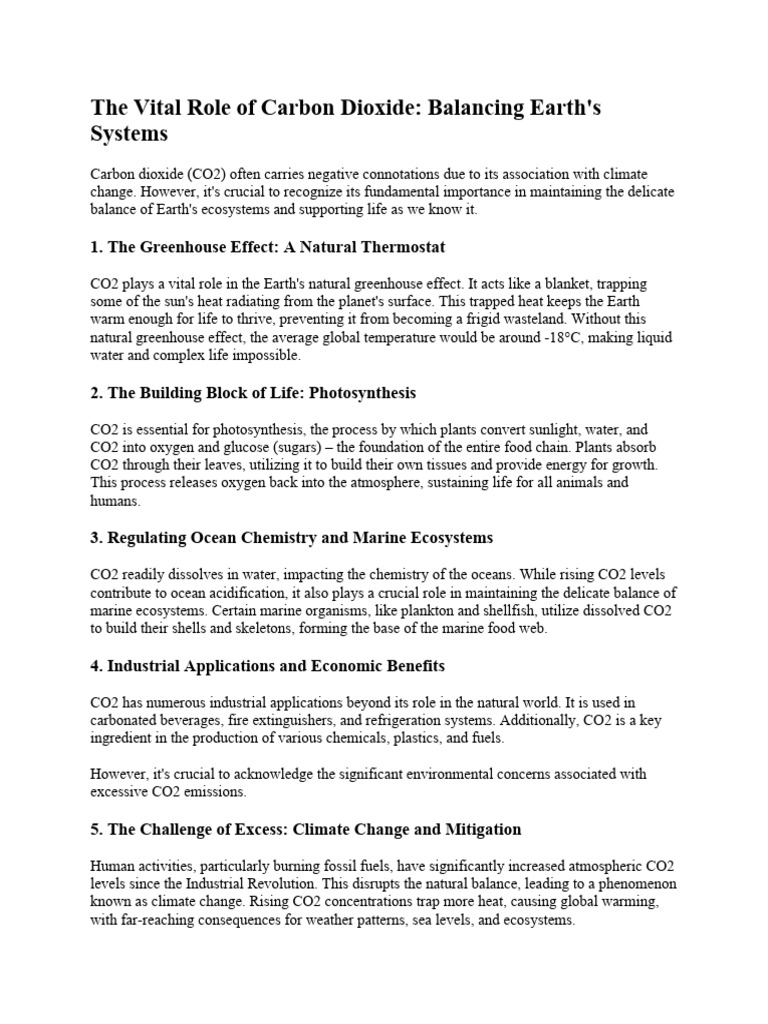 The balancing eco system through Co2 | PDF | Carbon Dioxide | Climate ...