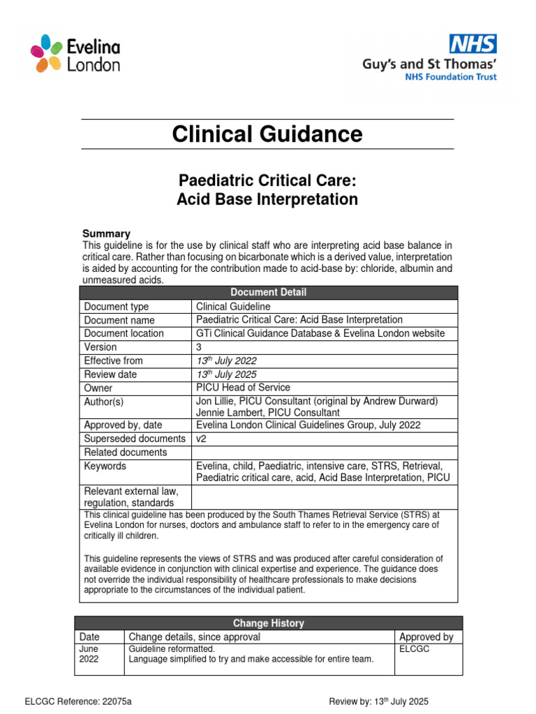 Acid Base Interpretation 2017 | PDF | Bicarbonate | Chloride