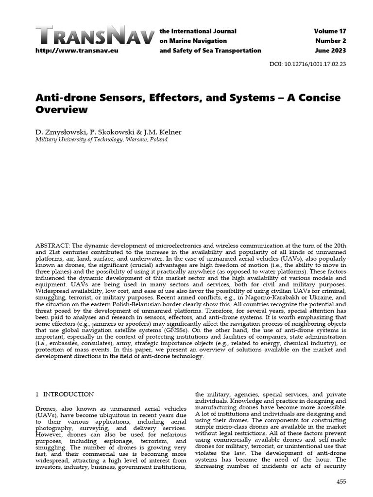 Anti-Drone Transnav 2 2023 | PDF | Unmanned Aerial Vehicle | Radar
