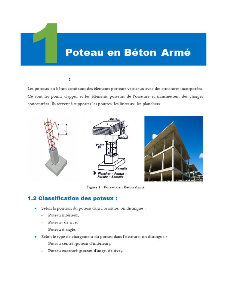 Types et caractéristiques des poteaux en béton armé | PDF | Béton armé ...