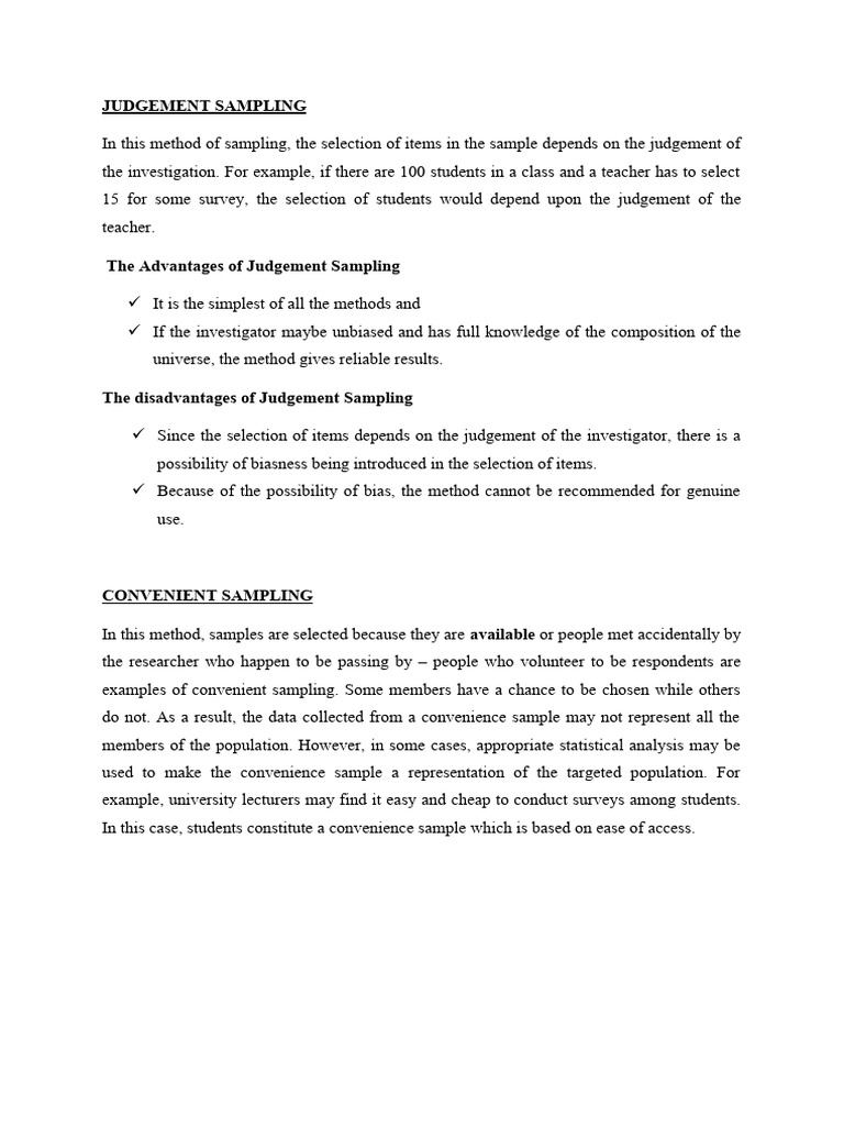 JUDGEMENT SAMPLING | PDF
