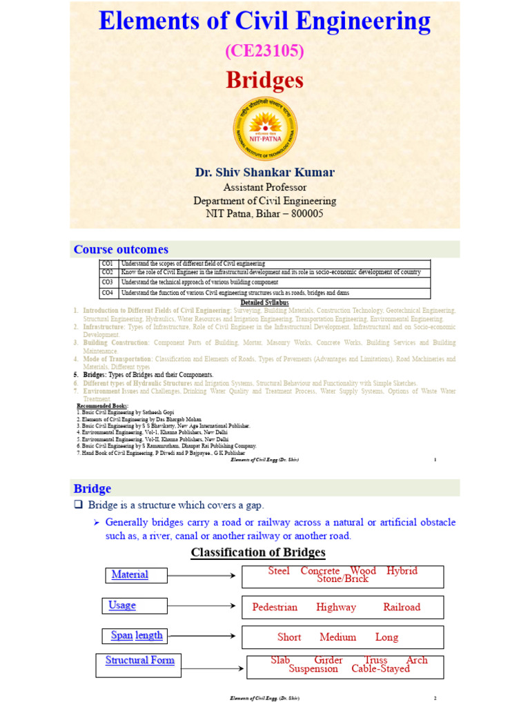 Civil Engineering Course on Bridges | PDF | Bridge | Civil Engineering