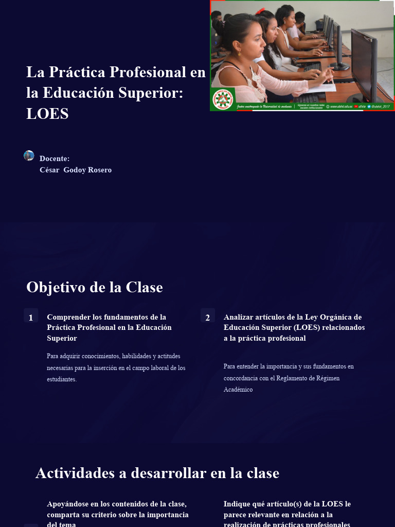 La Practica Profesional en La Educacion Superior LOES | PDF | Educación ...