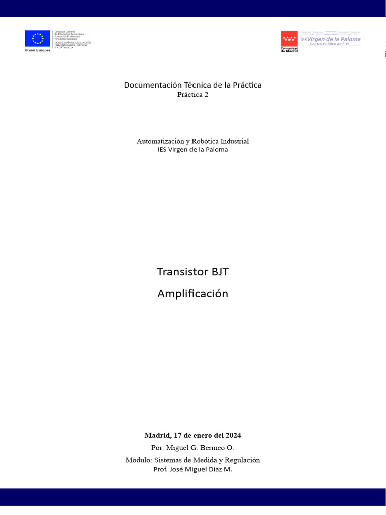 Transistor BJT NPN: Saturación y Corte | PDF | Transistor de unión ...