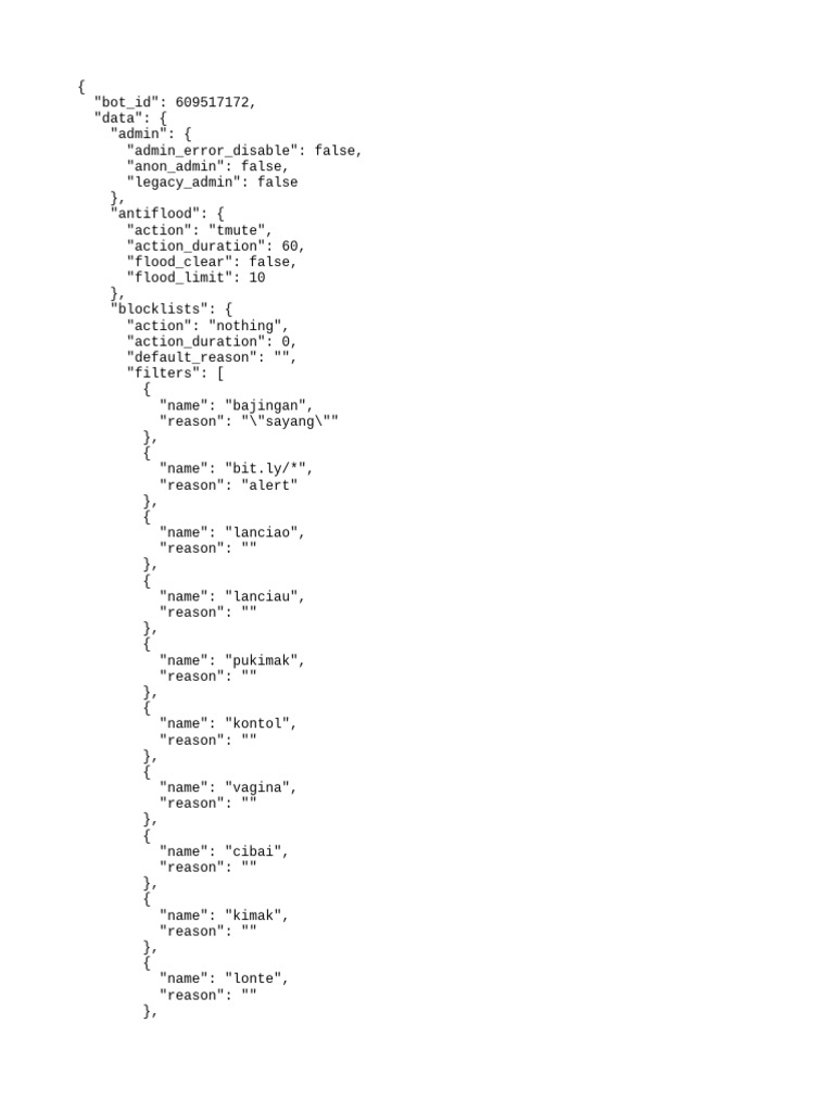 Rosebot Telegram Settings | PDF