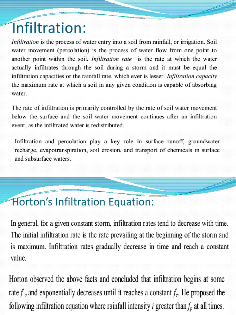 Infiltration - Evaporation | PDF | Science & Mathematics