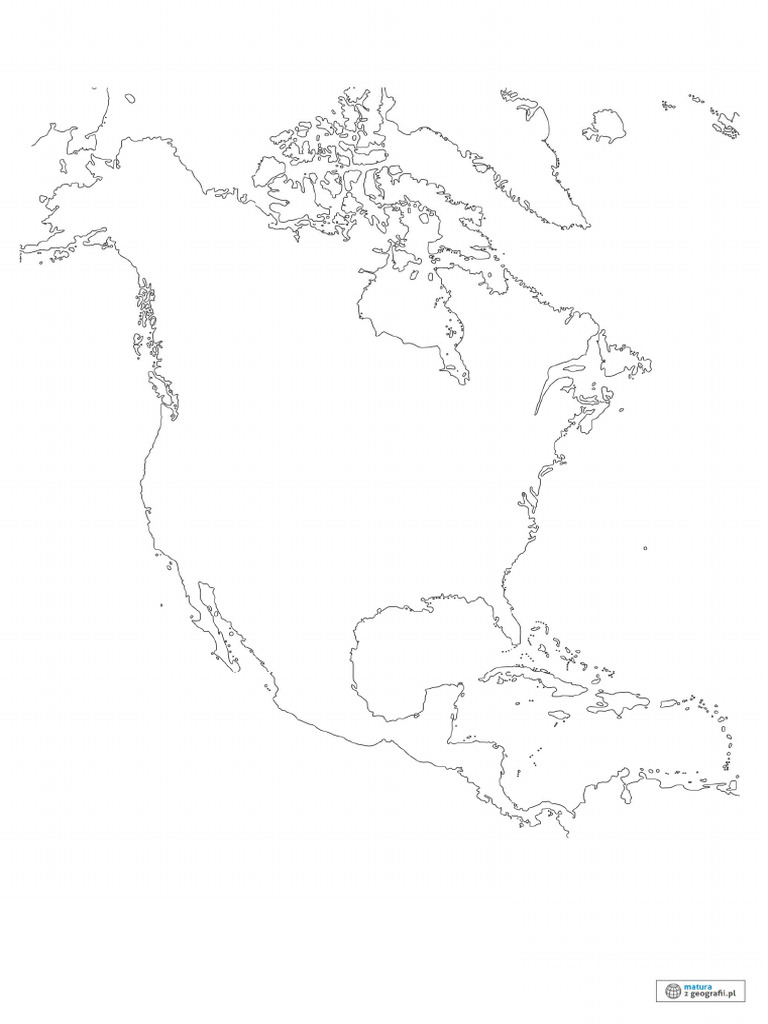 Mapa-konturowa-Ameryki-Polnocnej-linia-brzegowa-2 | PDF