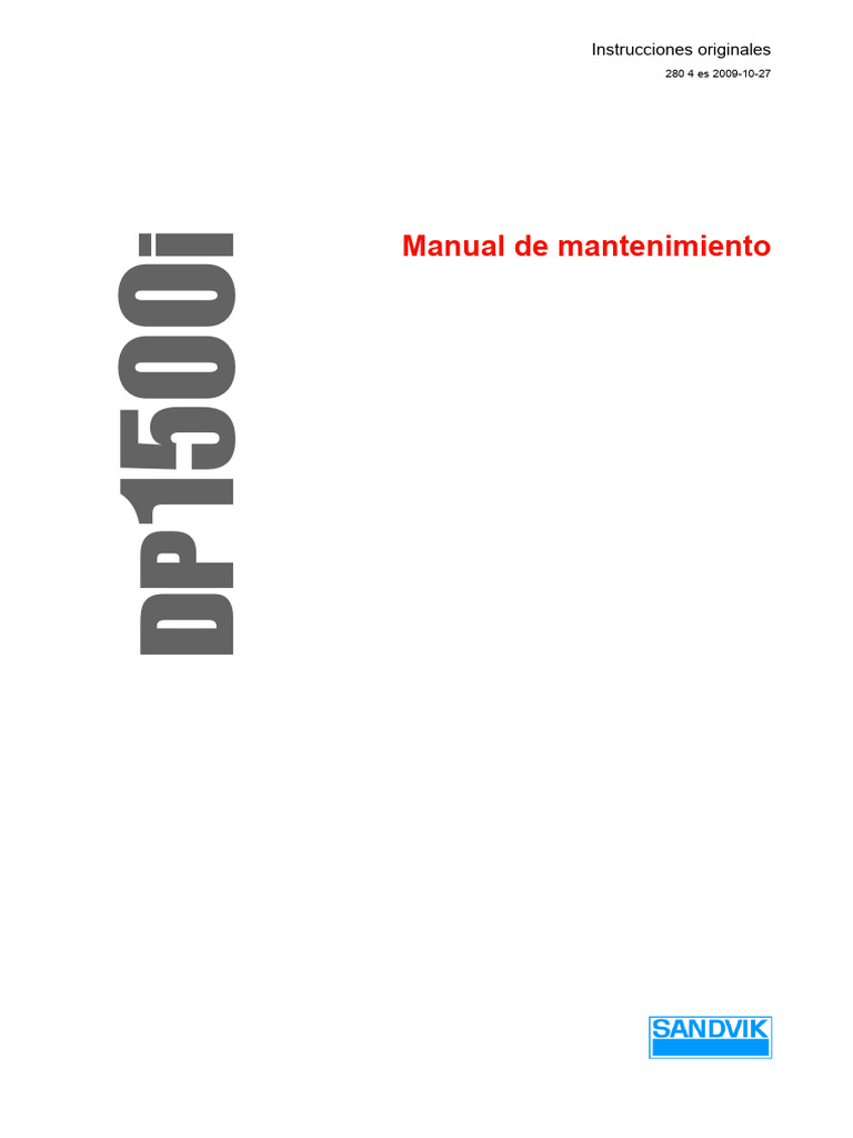 Manual Dp1500i Sandvik | Descargar gratis PDF | Ingeniería mecánica ...