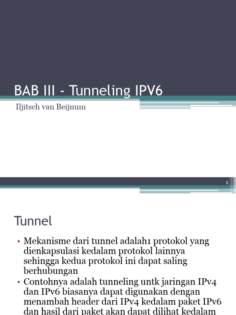 Tunneling IPv6: Protokol dan Konfigurasi | PDF
