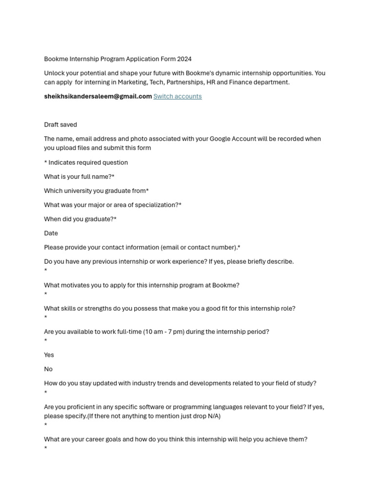 Bookme - Internships | PDF