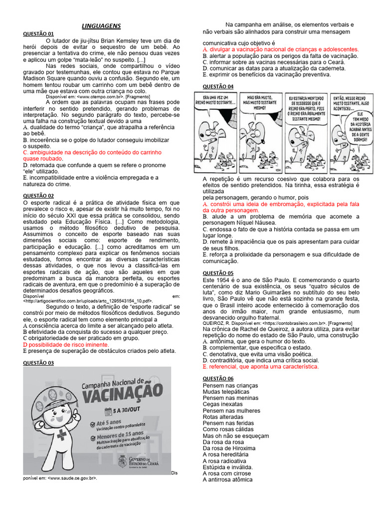 3.ano-RevisÃ o (1) - Conj. 01 | PDF | Science