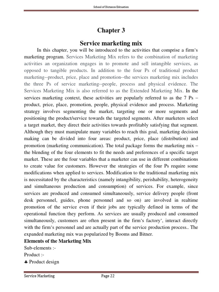 Service Marketing Mix | PDF | Marketing | Product (Business)
