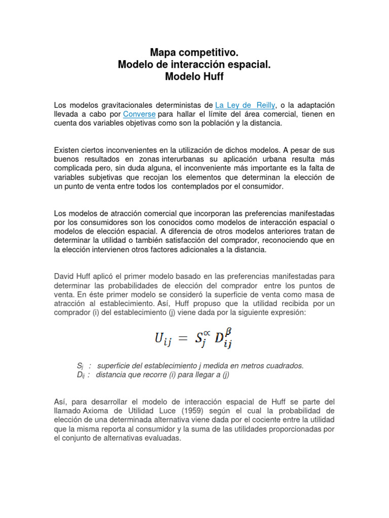Aplicación del Modelo Huff en Comercio | PDF | Utilidad | Los consumidores