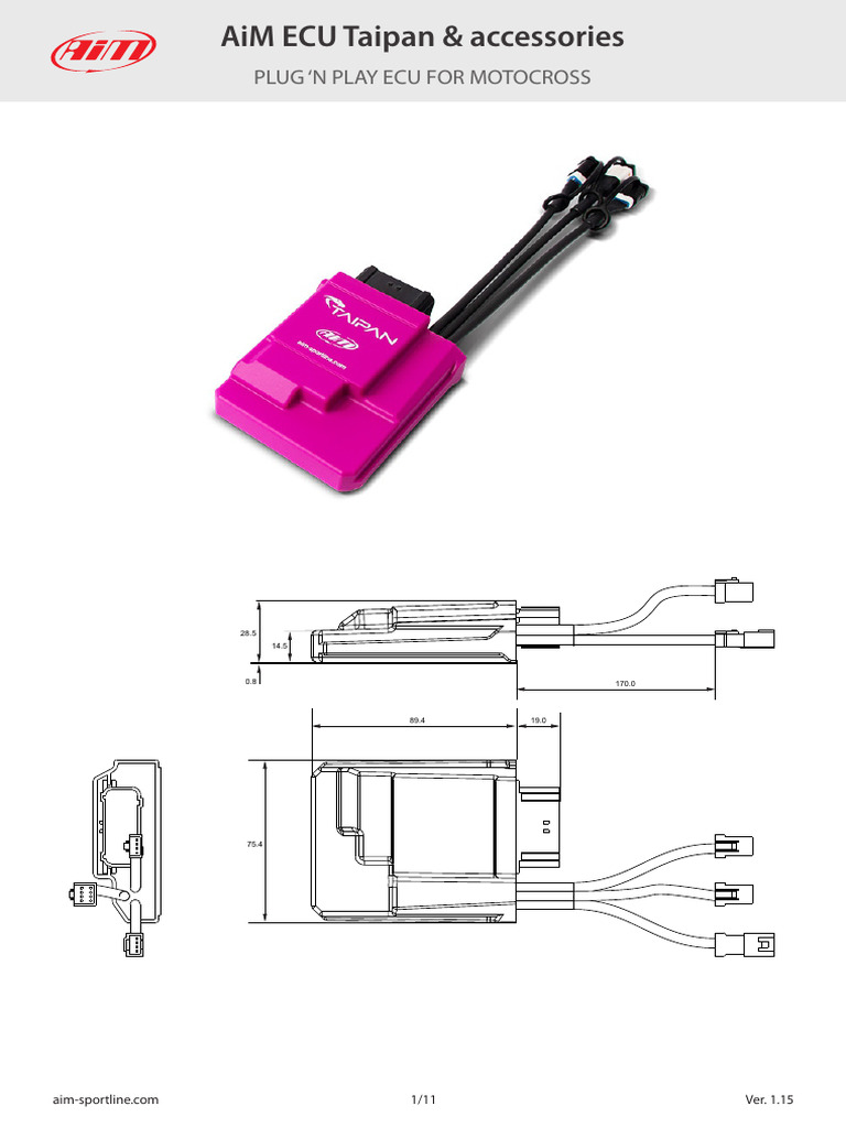 Aim Ecu Taipan and Accessories 115 | PDF | Motorcycling | Electronics