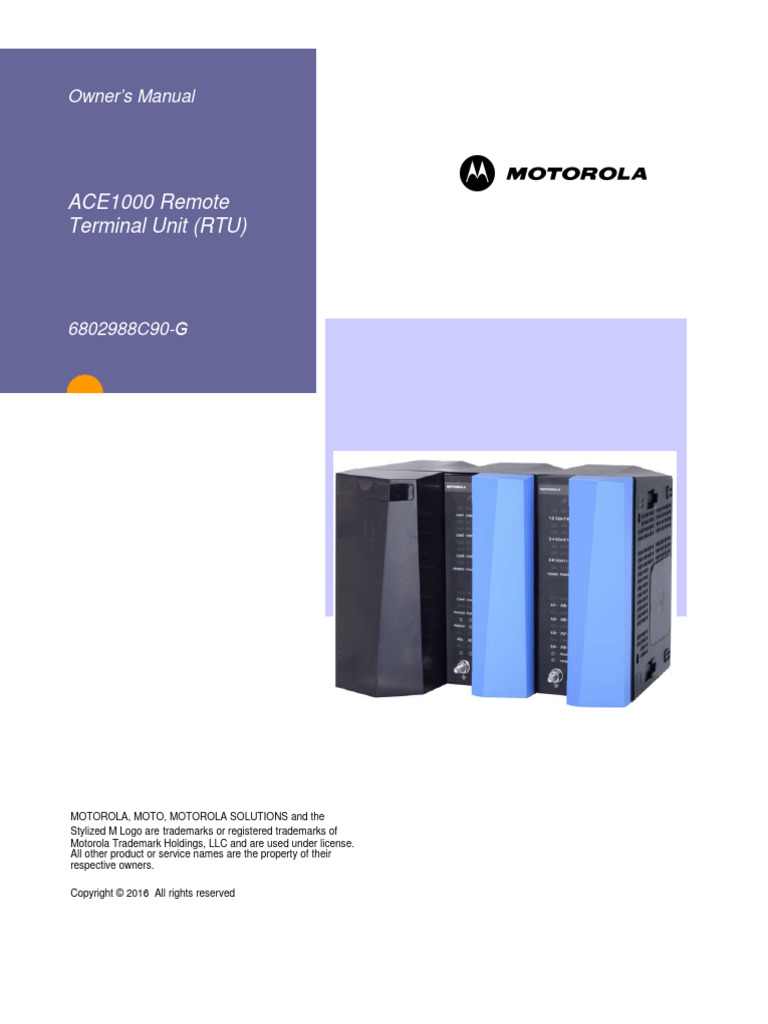 ACE1000 RTU Owners Manual-G | Download Free PDF | Input/Output | Power Supply
