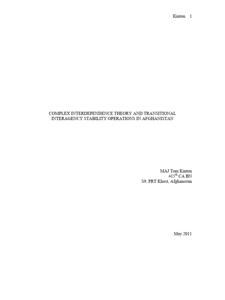 Complex Interdependence Theory and Trans | PDF | Non Governmental ...