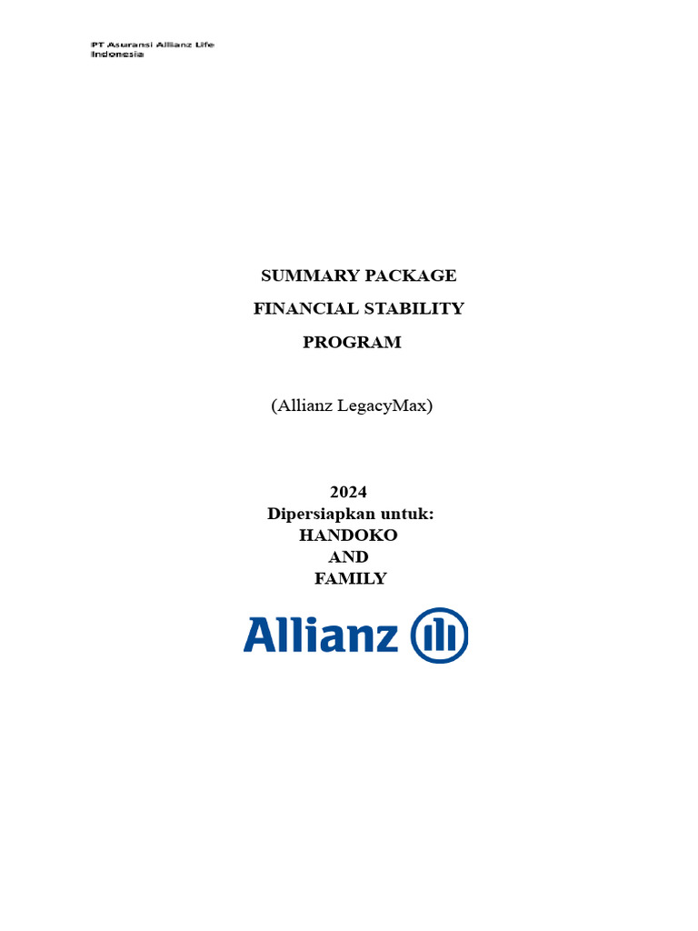 Program Stabilitas Keuangan Allianz | PDF