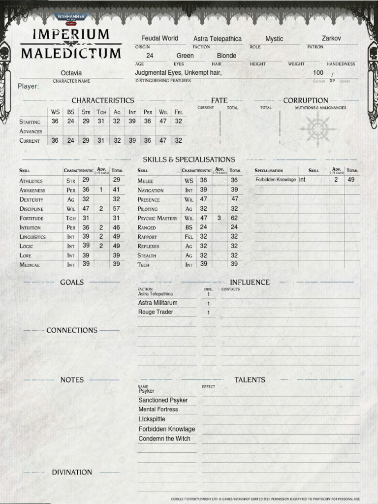 Imperium Maledictum Bestiary Overview | PDF