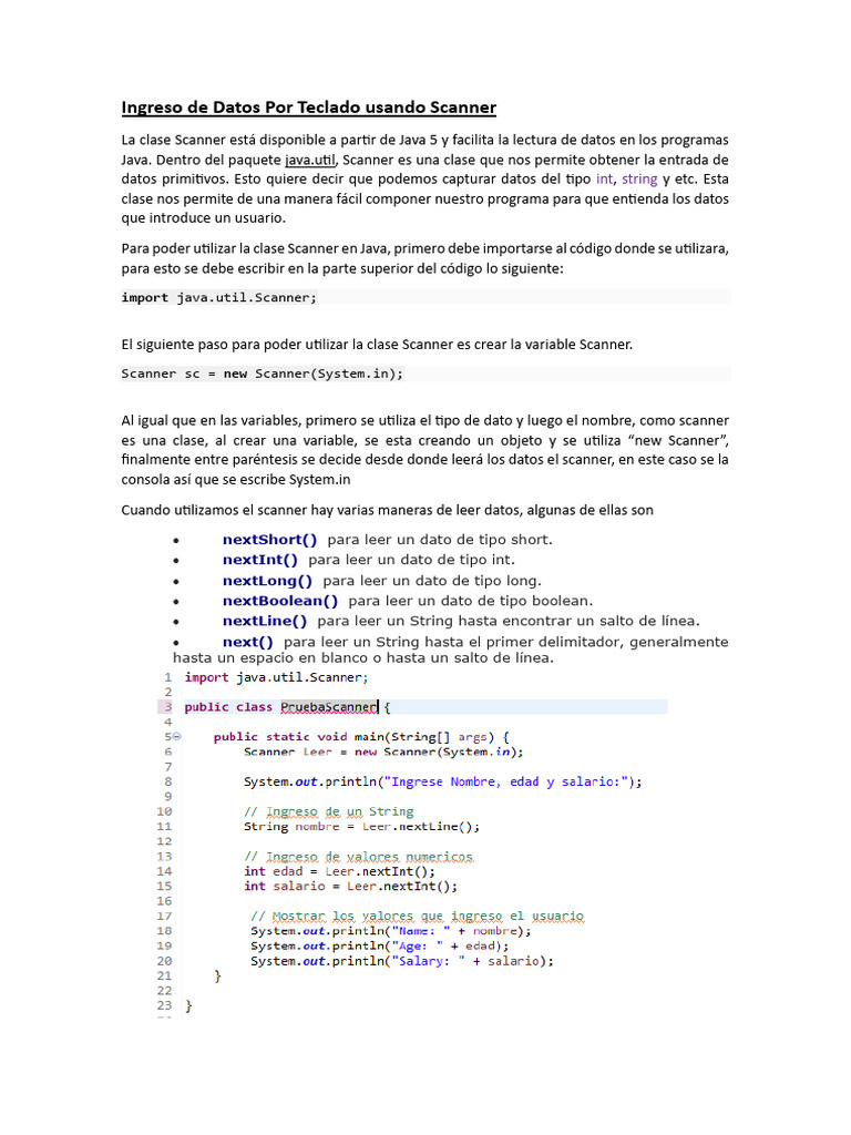 Sentencias Basicas de Programacion | PDF | Java (lenguaje de programación) | Programación de ...