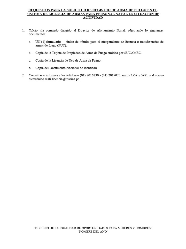 Registro de Arma de Fuego | PDF | Documento de identidad