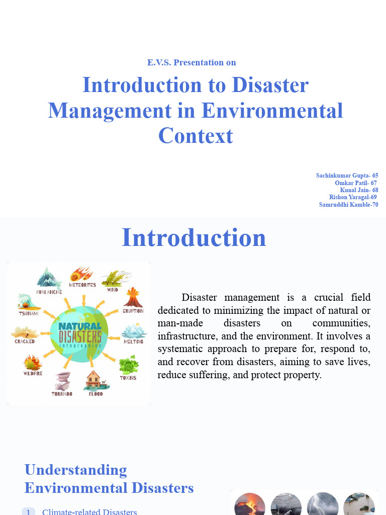 EVS PPT Final | PDF | Natural Disasters | Emergency Management