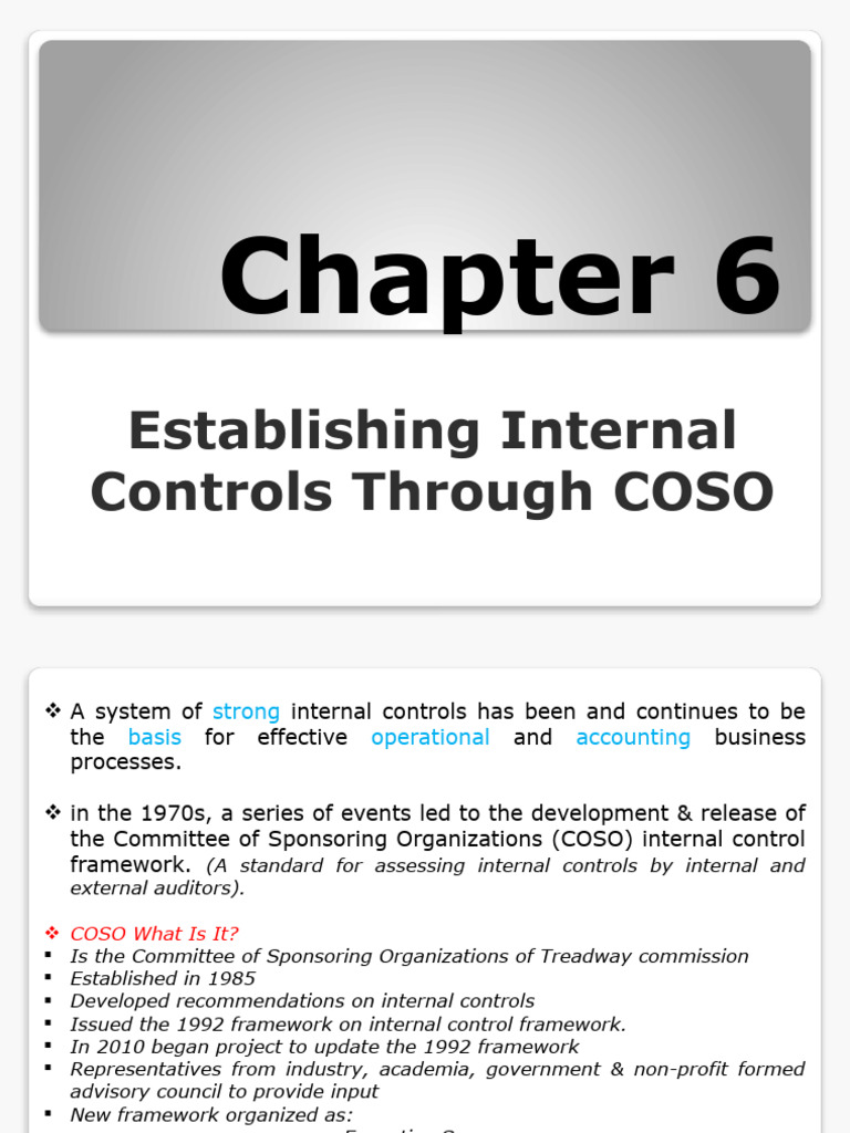 COSO Internal Control Framework Overview | PDF | Internal Control ...