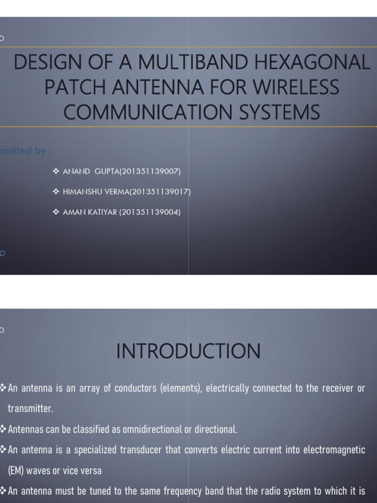 Multiband Hexagonal Patch Antenna Design | PDF | Science & Mathematics ...