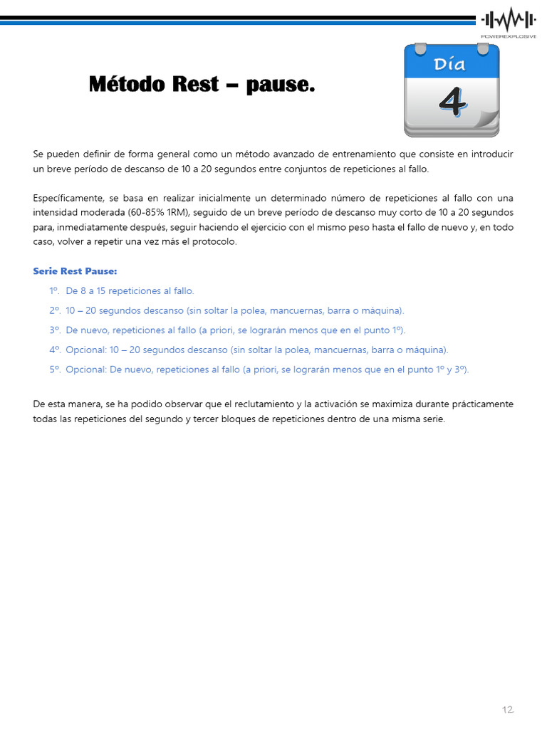 Métodos - Avanzados - Día - 4 - Rest Pause | PDF