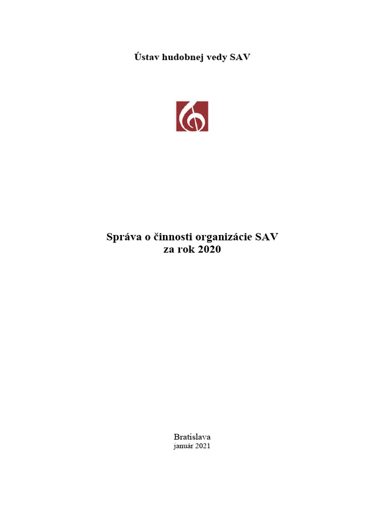 UHV SAV Annual Report 2020 | PDF