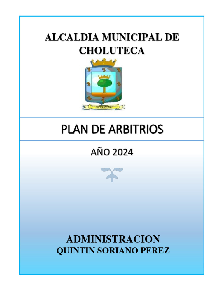 Plan de arbitrios Año 2024 final con portada | PDF | Gobierno | Economias