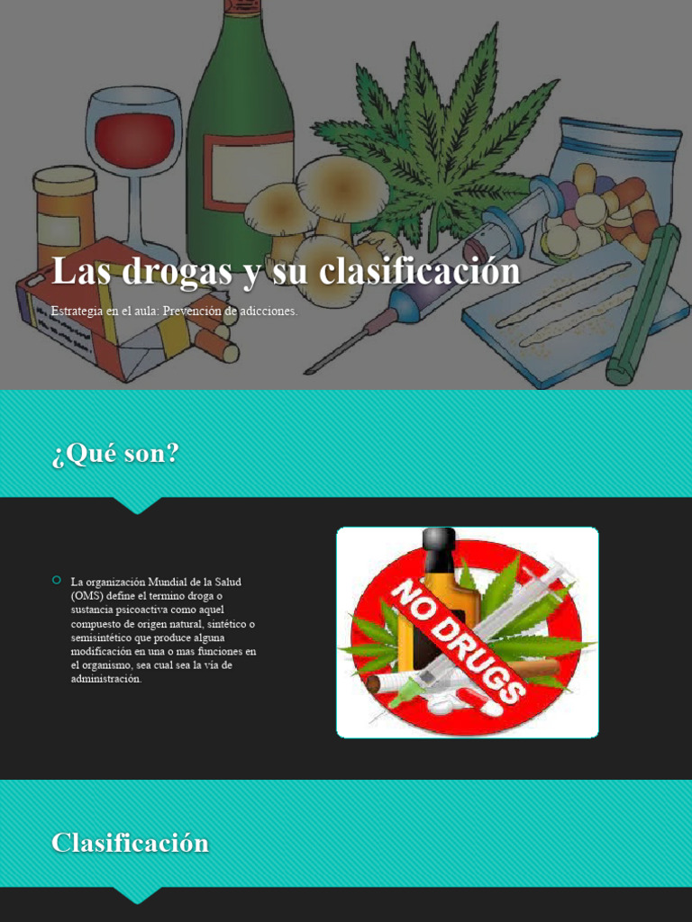Las Drogas y Su Clasificación | Descargar gratis PDF | Drogas | Drogas Psicoactivas