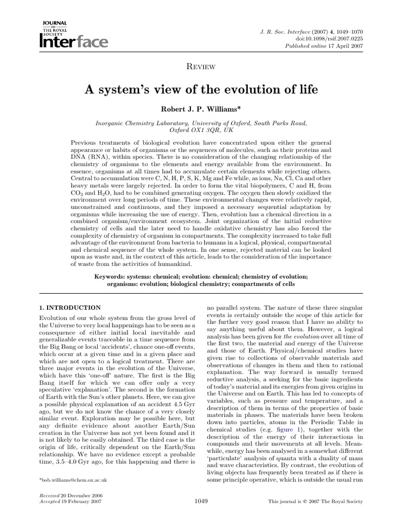 A System View of The Evolution of Life Punto 4 | PDF | Life | Earth