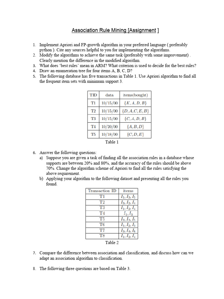 Assignment (Association Rule Mining) | PDF | Computer Programming ...