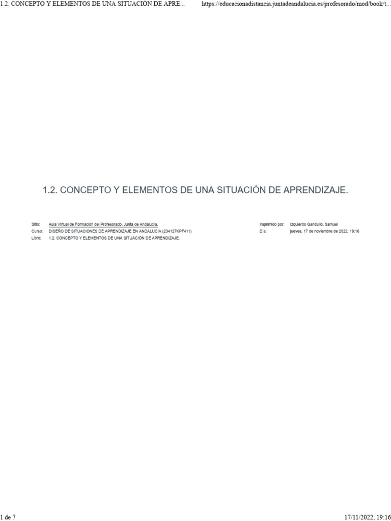 1.2. CONCEPTO Y ELEMENTOS DE UNA SITUACIÓN DE APRENDIZAJE. | PDF | Plan de estudios | Aprendizaje