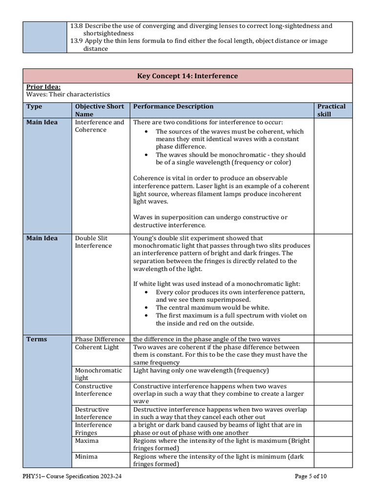 Physics CH 8 | PDF | Diffraction | Coherence (Physics)